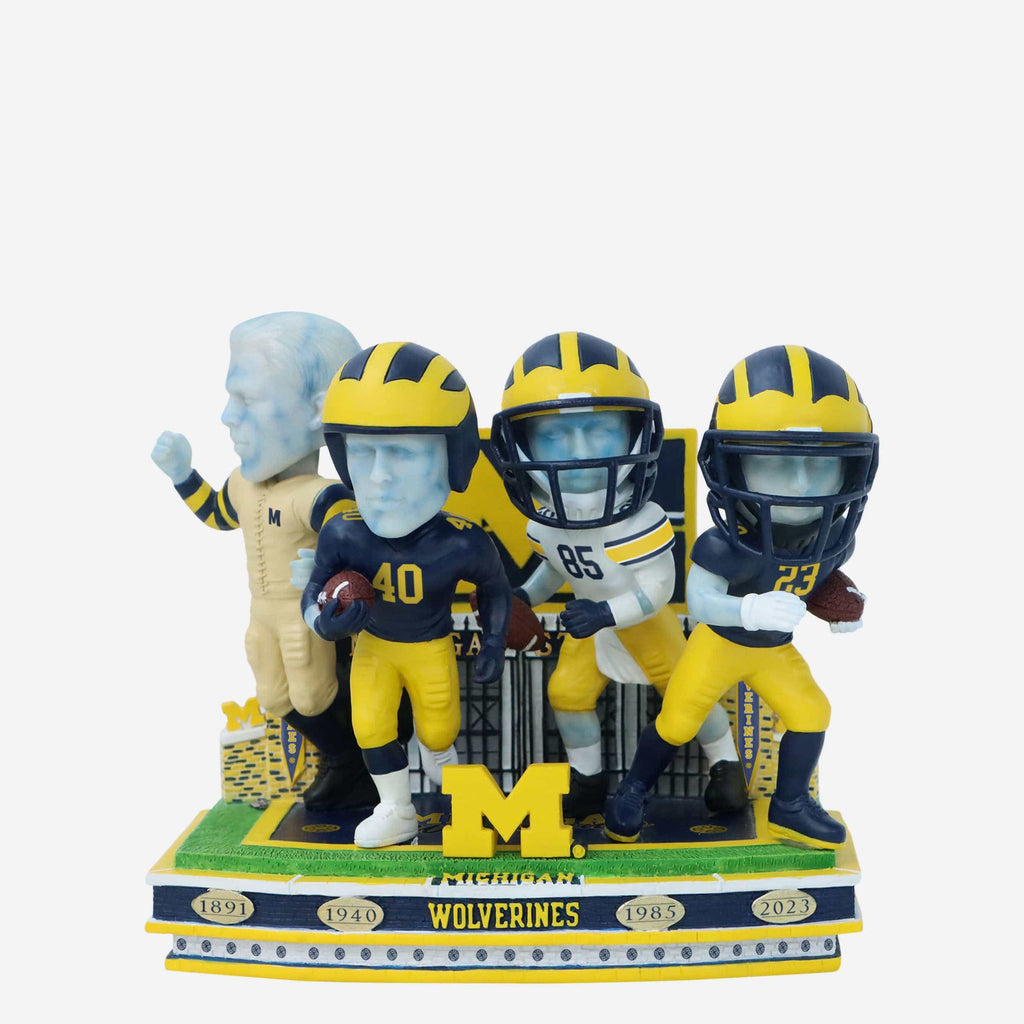 Michigan Wolverines Football Uniform Timeline Mini Bobblehead Scene FOCO