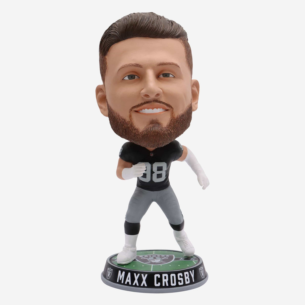 Maxx Crosby Las Vegas Raiders Field Stripe Bighead Bobblehead FOCO