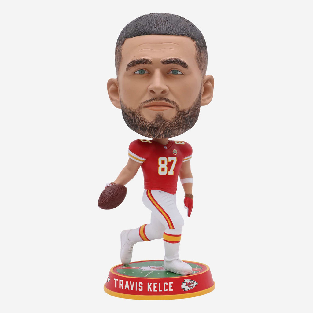 Travis Kelce Kansas City Chiefs Field Stripe Bighead Bobblehead FOCO