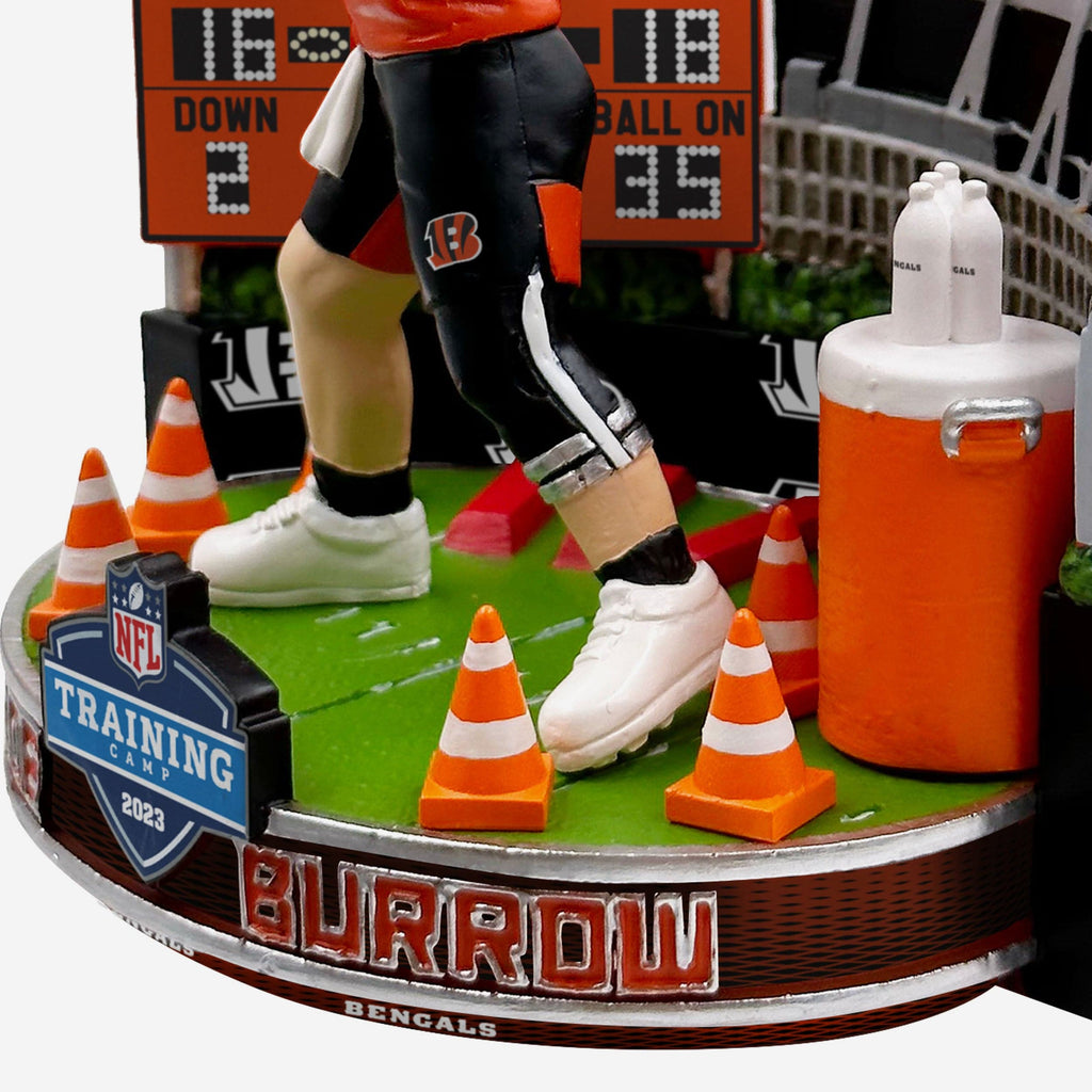 Joe Burrow Cincinnati Bengals 2023 Training Camp Mini Bobblehead Scene FOCO
