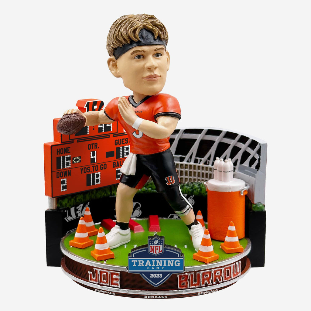 Joe Burrow Cincinnati Bengals 2023 Training Camp Mini Bobblehead Scene FOCO