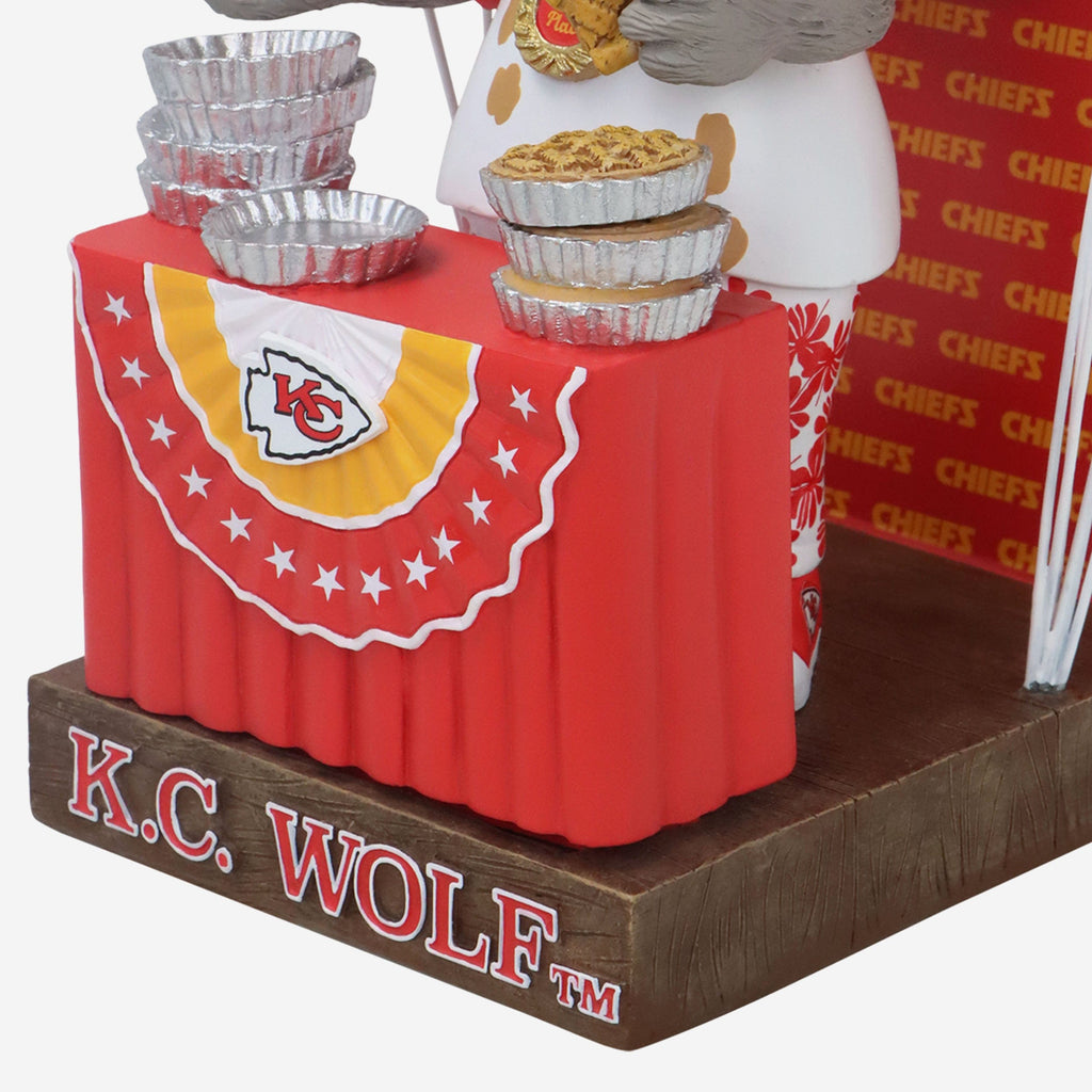 KC Wolf Kansas City Chiefs Pie Eating Contest Mascot Bobblehead FOCO