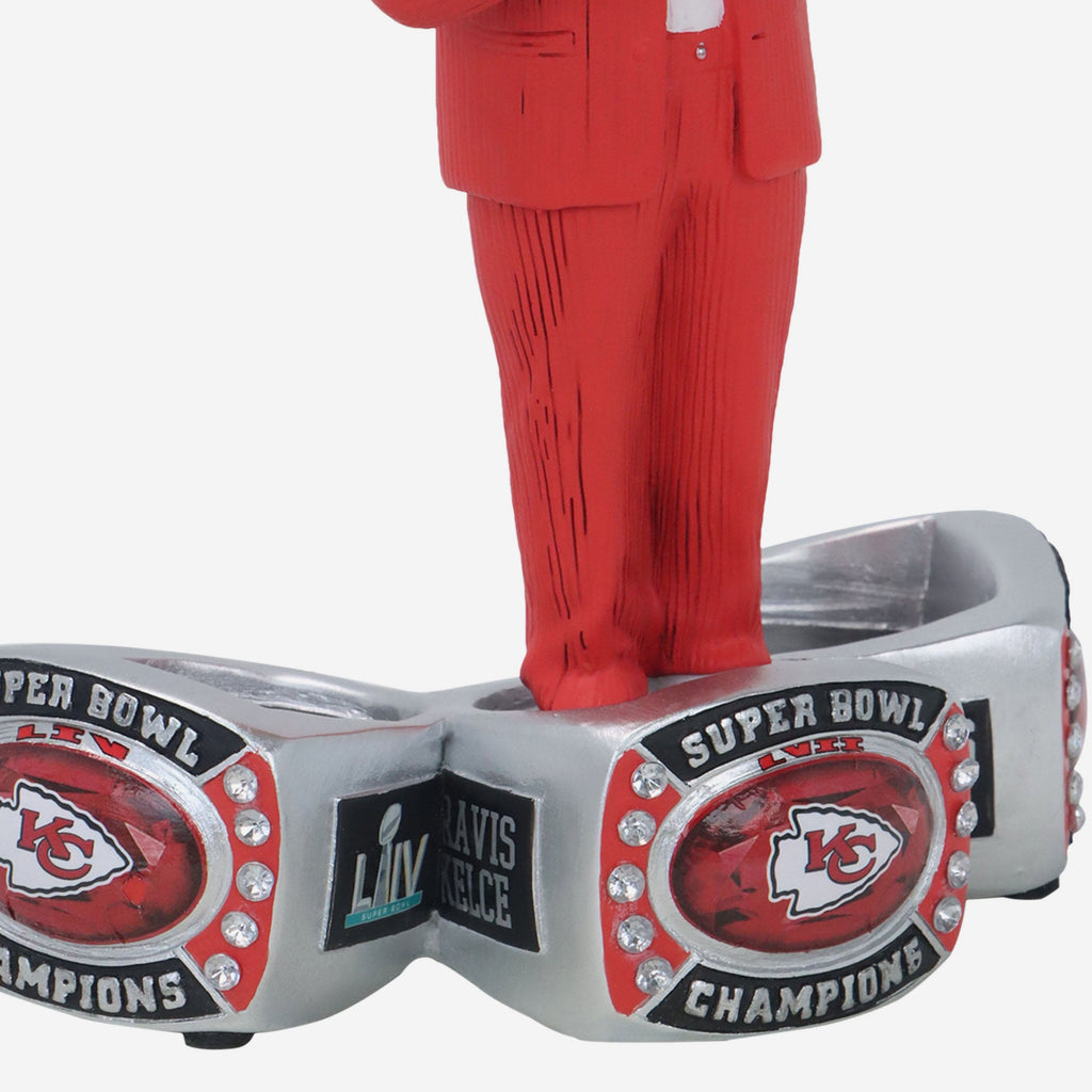 Travis Kelce Kansas City Chiefs Ring Ceremony Triple Ring Base Bobbleh FOCO