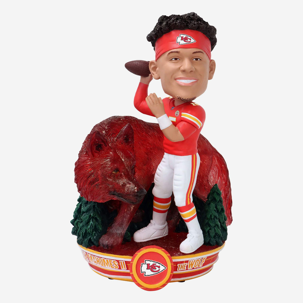 Patrick Mahomes Kansas City Chiefs Wolf Spirit Animal Bobblehead FOCO