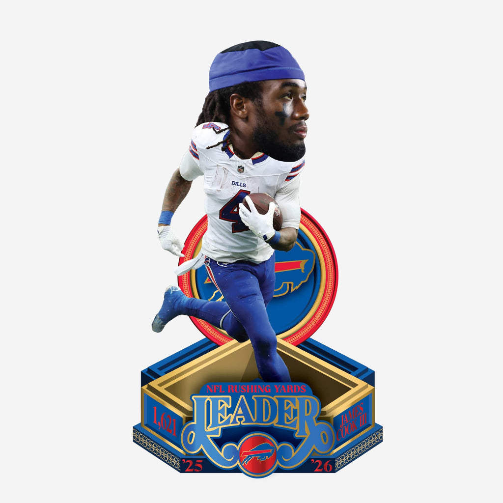 James Cook III Buffalo Bills 2025 NFL Rushing Yards Leader Bobblehead FOCO