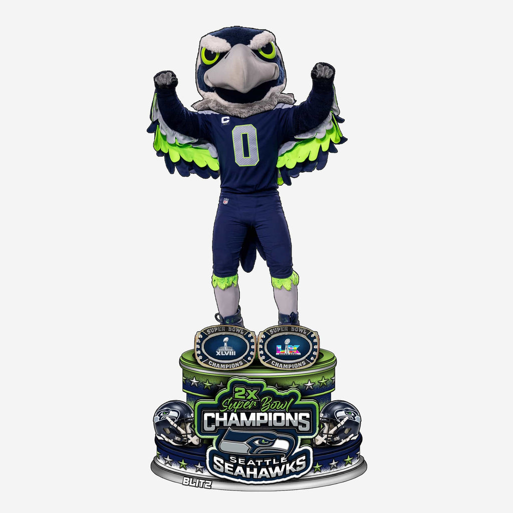Blitz Seattle Seahawks Super Bowl LX Champions 2x Mascot Celebration B FOCO