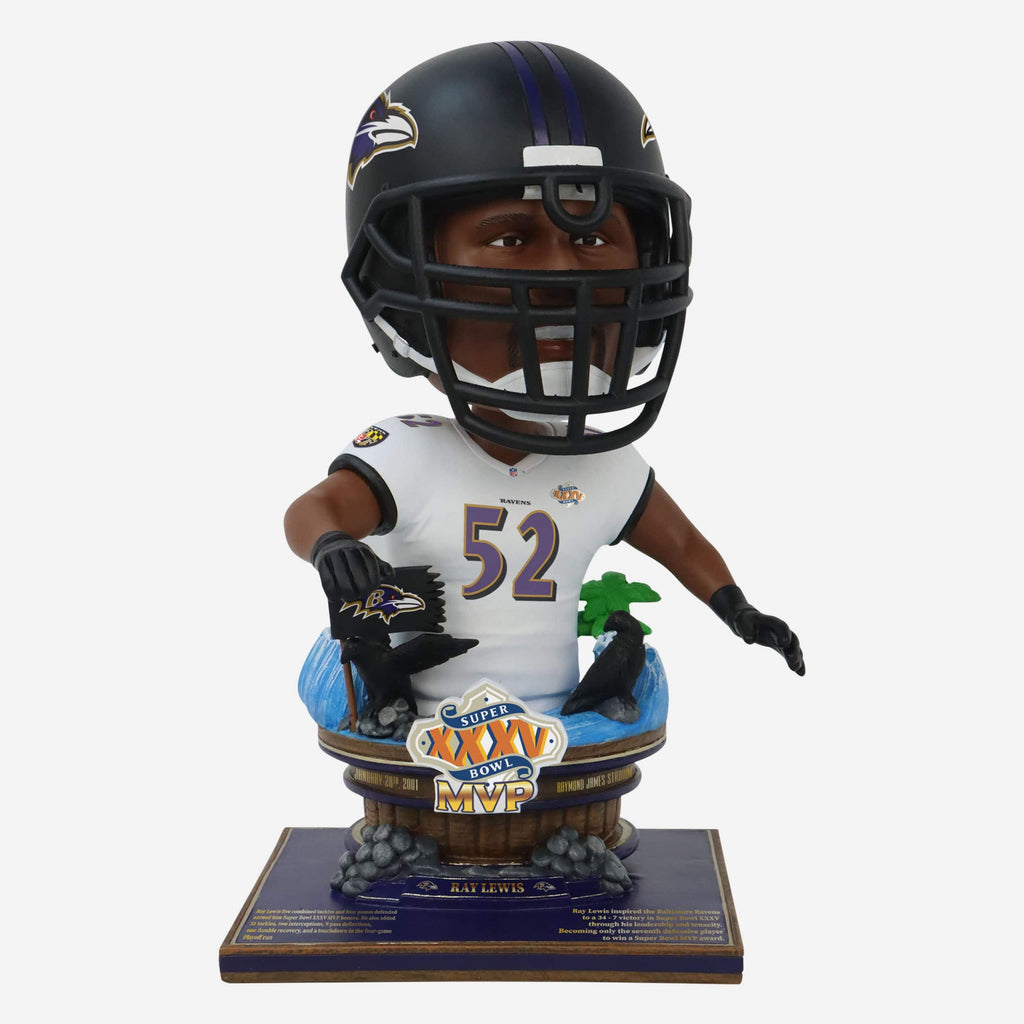 Ray Lewis Baltimore Ravens Super Bowl XXXV MVP Bust Bighead Bobblehead FOCO