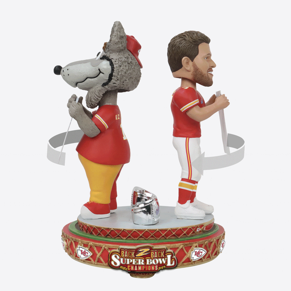 Harrison Butker & KC Wolf Kansas City Chiefs Super Bowl LVIII Champion FOCO