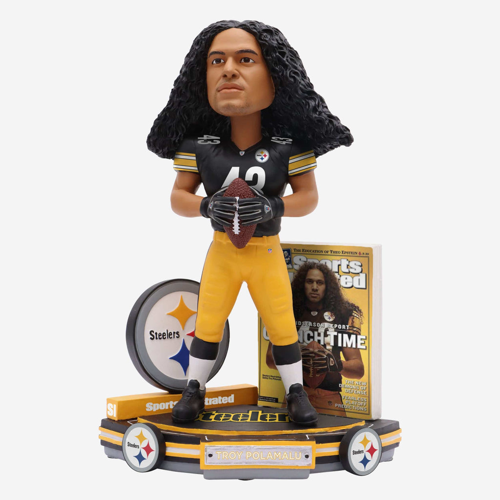 Troy Polamalu Pittsburgh Steelers Sports Illustrated Cover Bobblehead FOCO