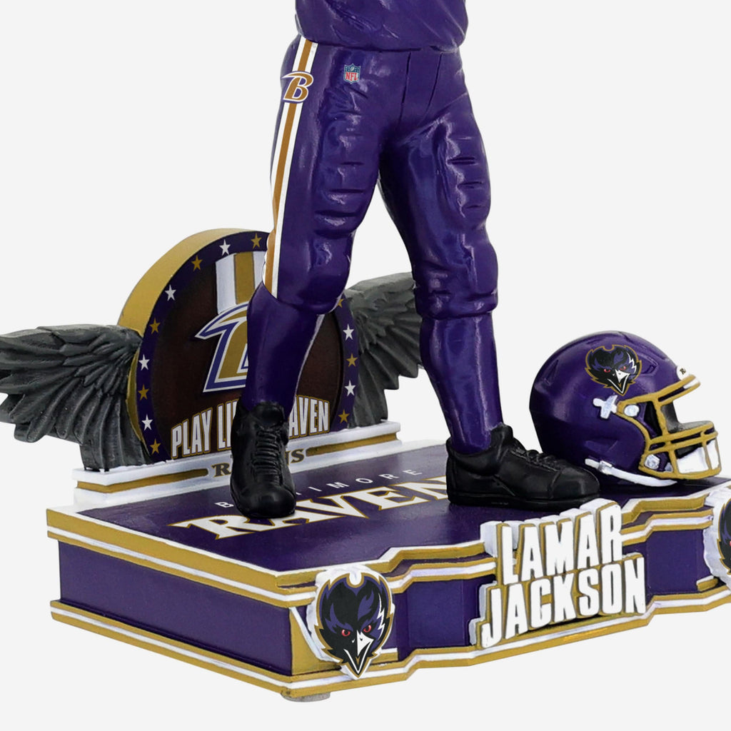 Lamar Jackson Baltimore Ravens Purple Rising Bobblehead FOCO