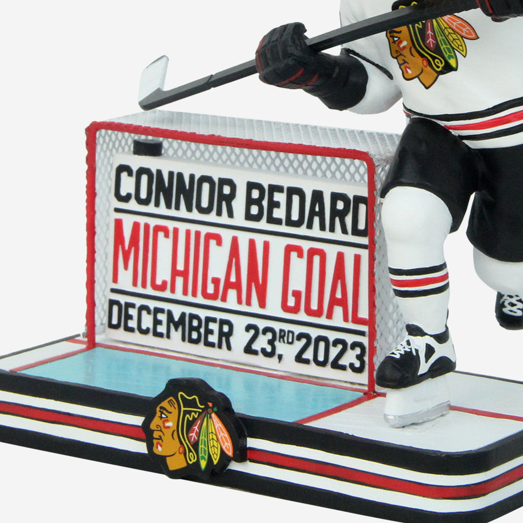 Connor Bedard Chicago Blackhawks Michigan Goal Bobblehead FOCO