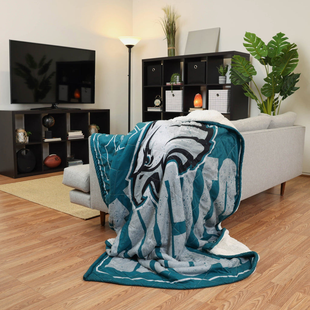 Philadelphia Eagles Big Game Sherpa Lined Throw Blanket FOCO