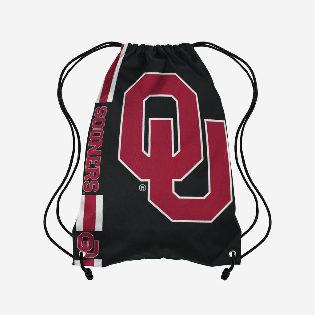 Oklahoma Sooners Big Logo Side Stripe Drawstring Backpack FOCO