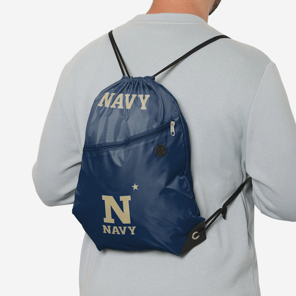 Navy Midshipmen Pocket Drawstring Backpack FOCO