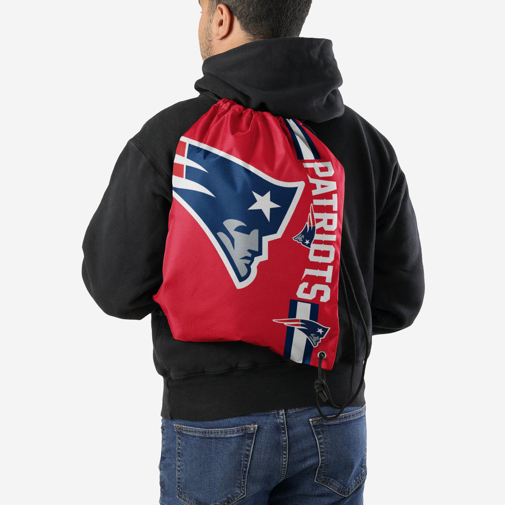 New England Patriots Red Alternate Color Big Logo Drawstring Backpack FOCO