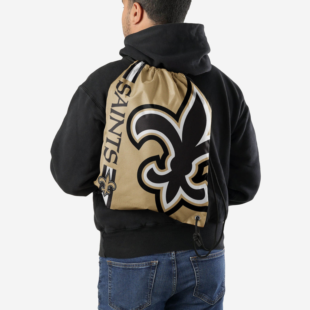 New Orleans Saints Gold Alternate Color Big Logo Drawstring Backpack FOCO
