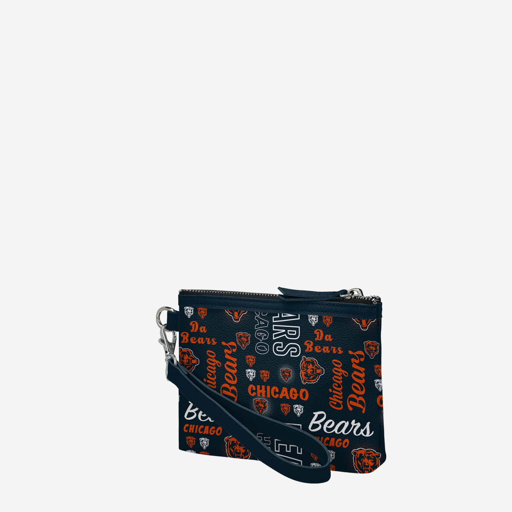 Chicago Bears Spirited Style Printed Collection Repeat Logo Wristlet FOCO