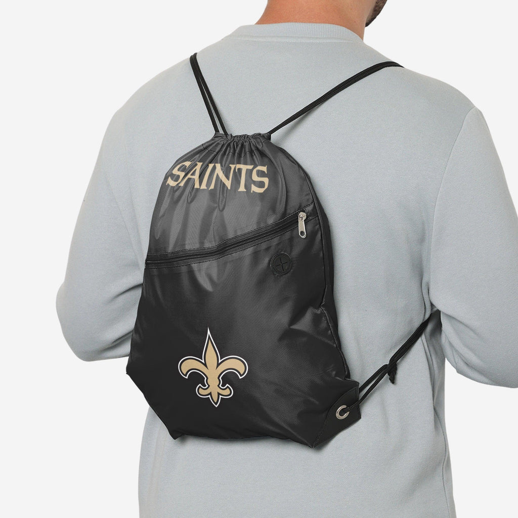 New Orleans Saints Pocket Drawstring Backpack FOCO