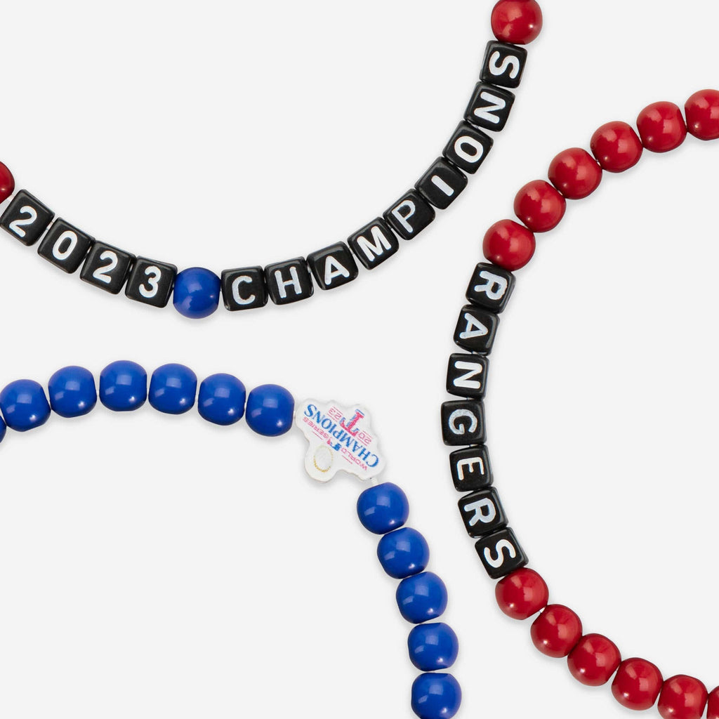 Texas Rangers 2023 World Series Champions 3 Pack Beaded Friendship Bra FOCO