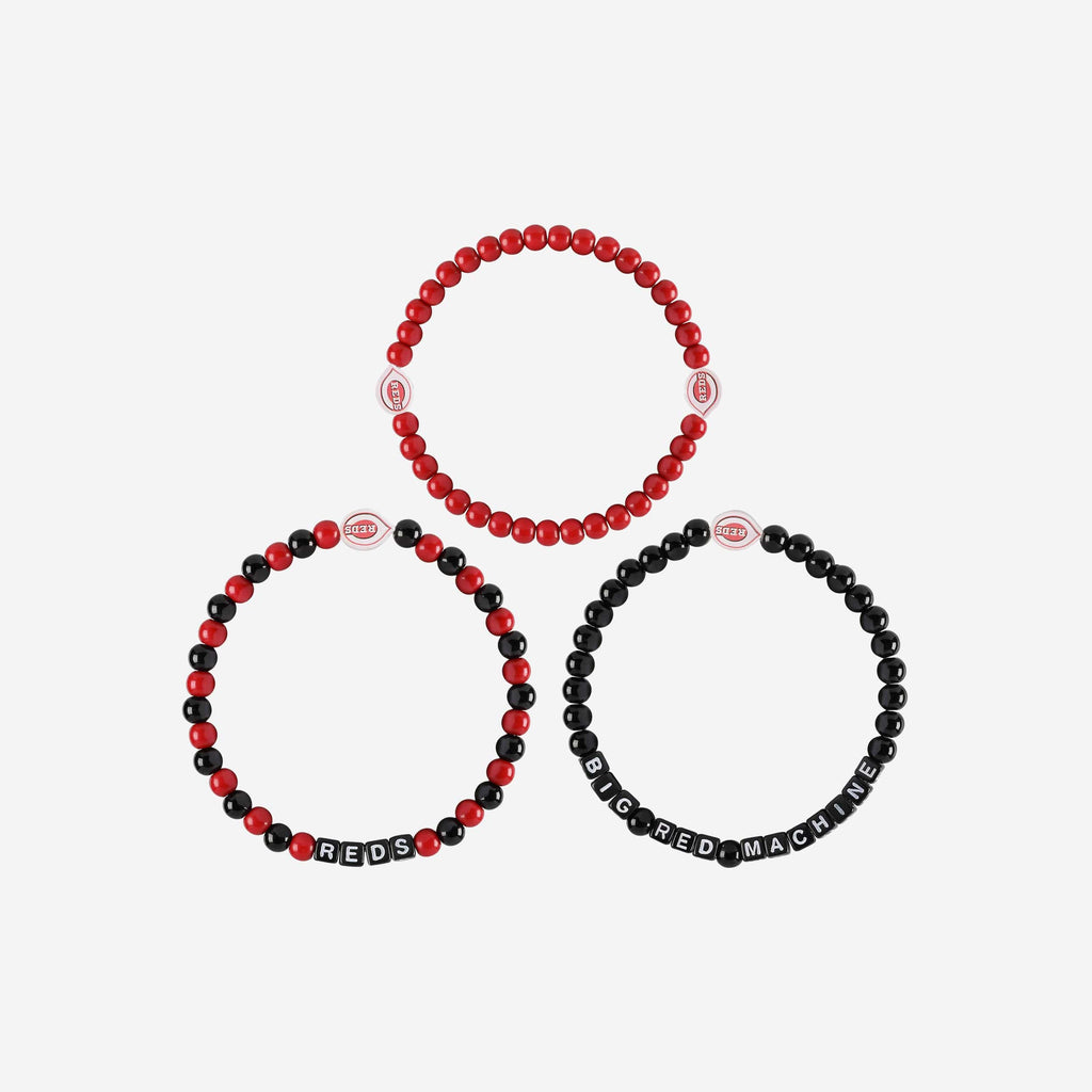 Cincinnati Reds 3 Pack Beaded Friendship Bracelet FOCO