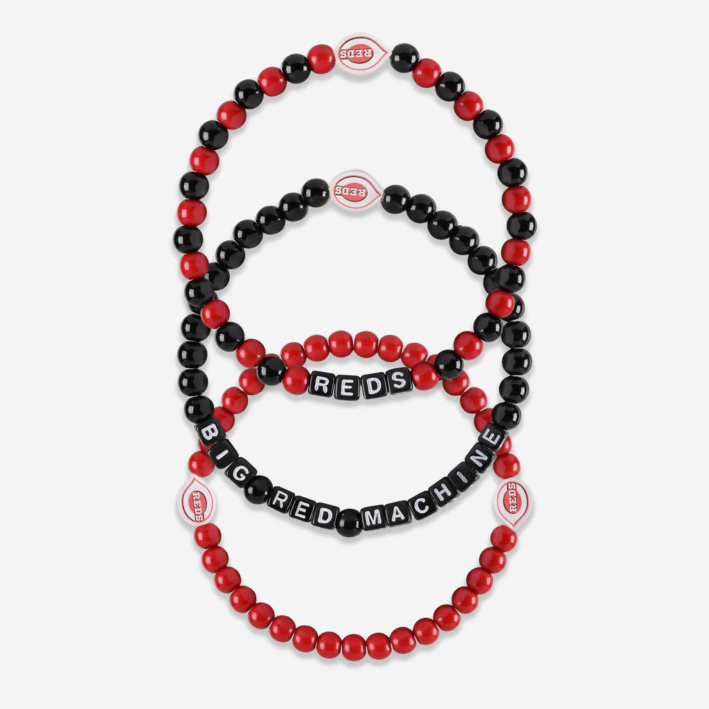 Cincinnati Reds 3 Pack Beaded Friendship Bracelet FOCO