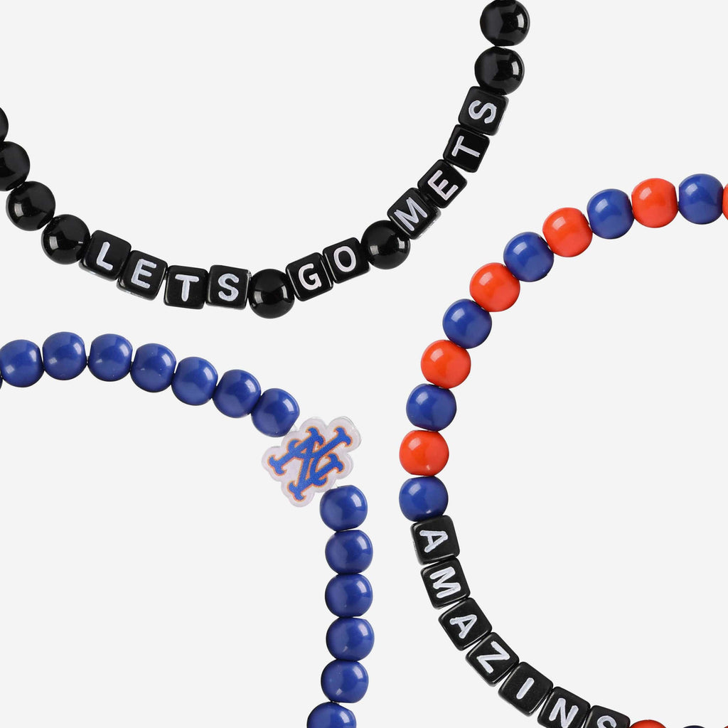 New York Mets 3 Pack Beaded Friendship Bracelet FOCO