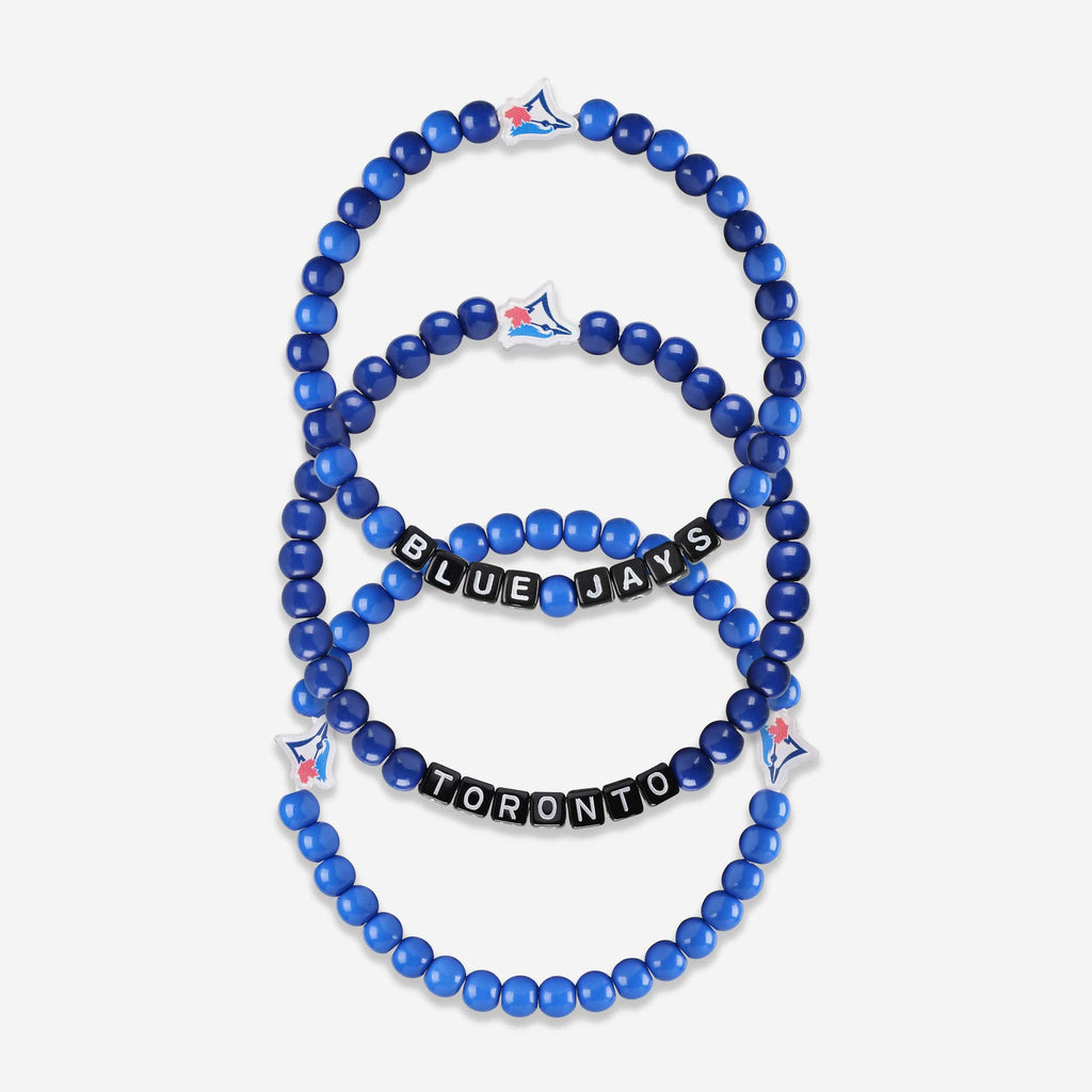 Toronto Blue Jays 3 Pack Beaded Friendship Bracelet FOCO