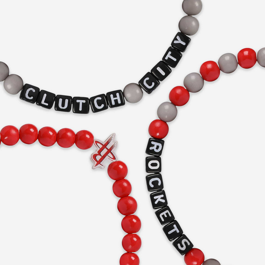 Houston Rockets 3 Pack Beaded Friendship Bracelet FOCO