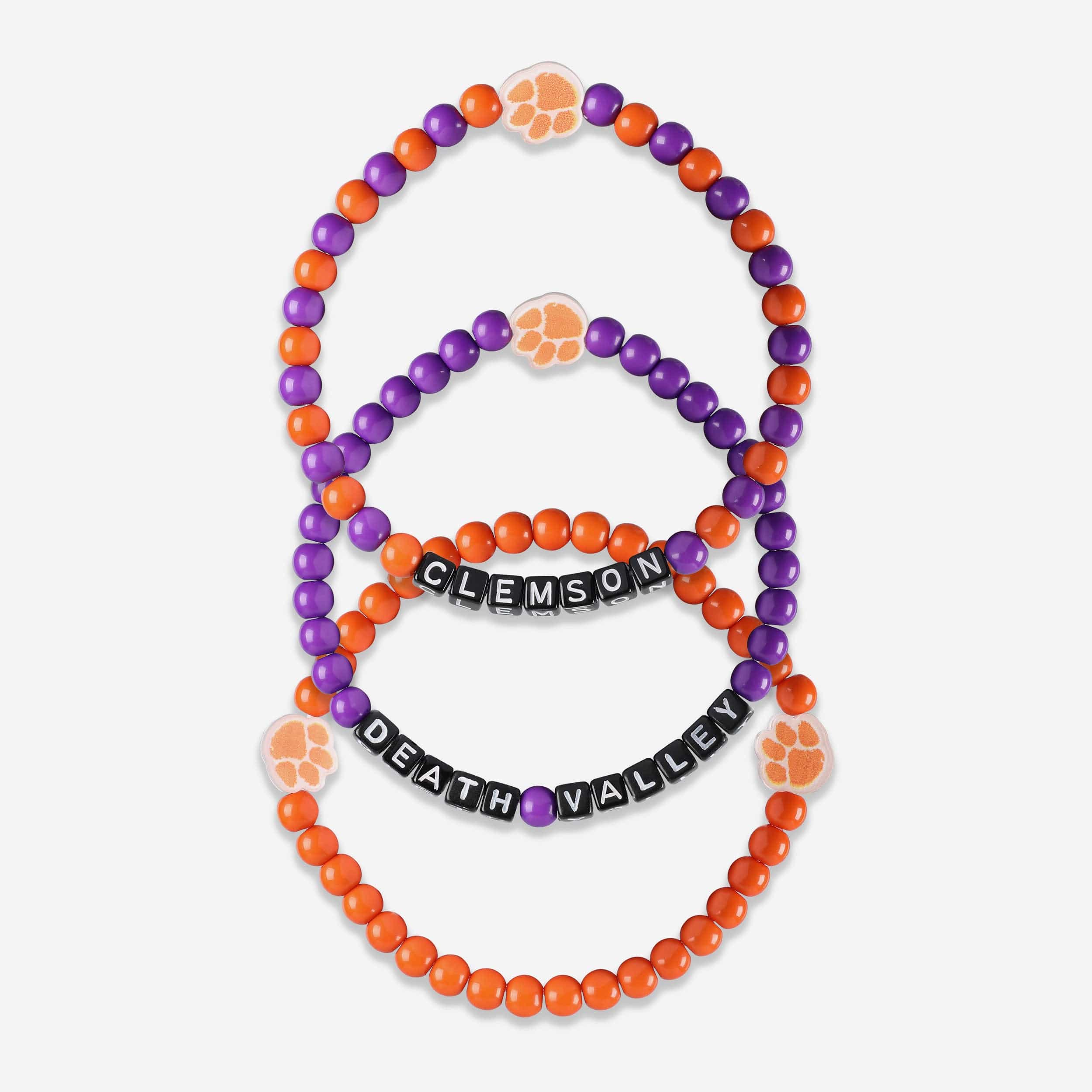 Clemson Tigers 3 Pack Beaded Friendship Bracelet FOCO