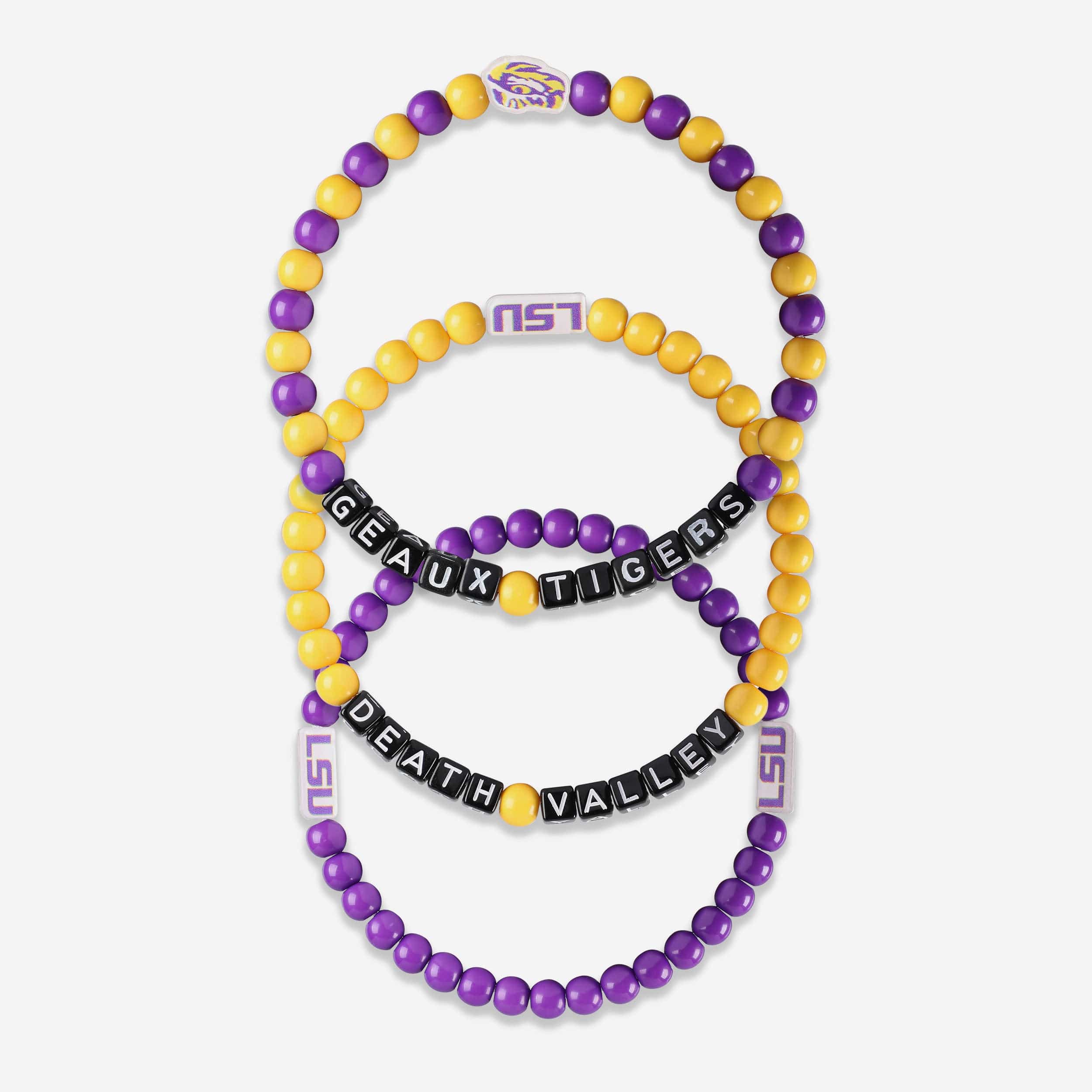 LSU Tigers 3 Pack Beaded Friendship Bracelet FOCO