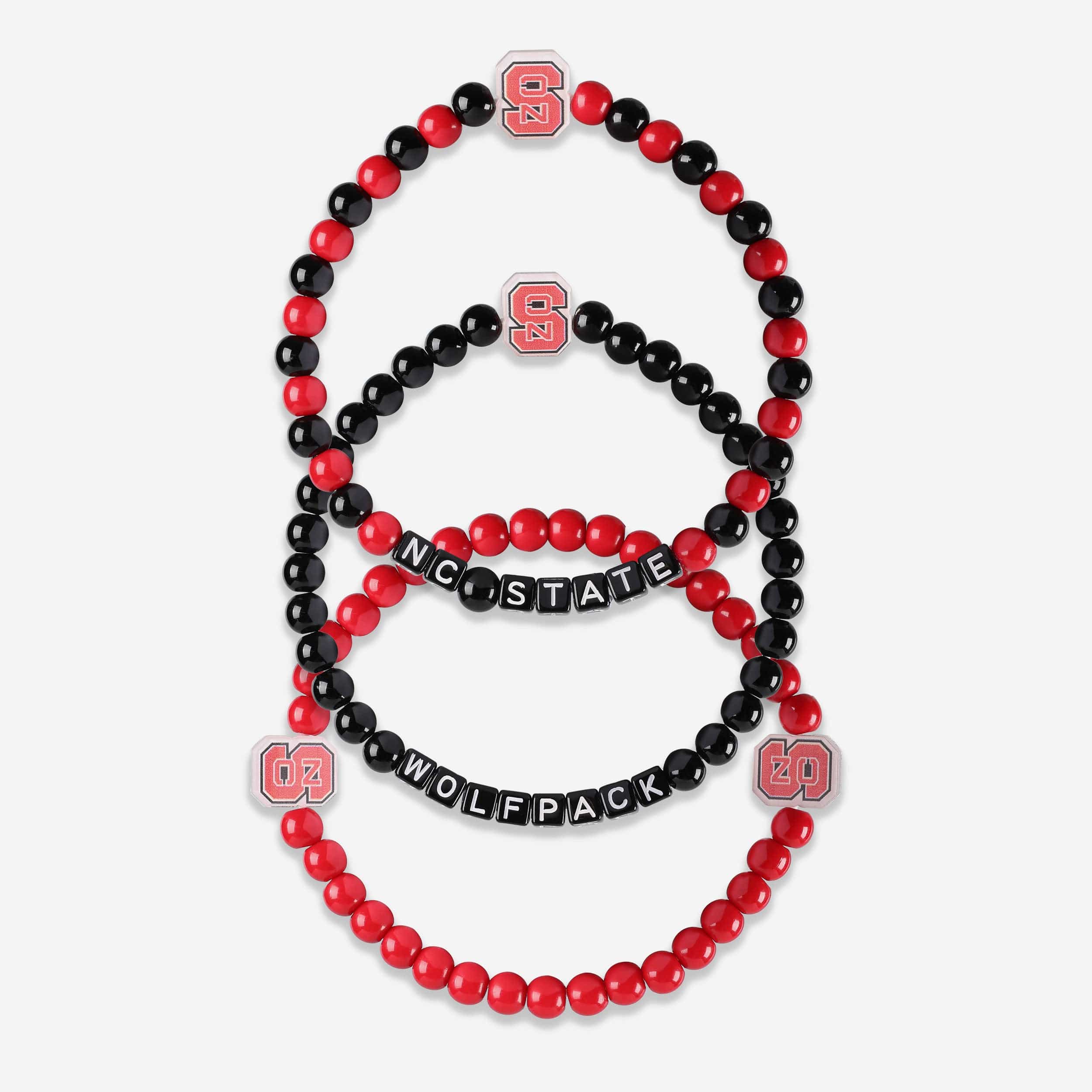 NC State Wolfpack 3 Pack Beaded Friendship Bracelet FOCO