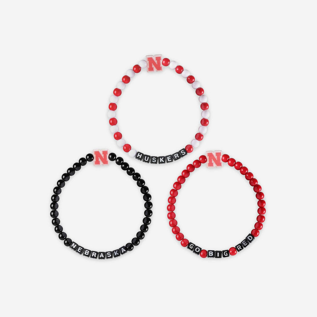 Nebraska Cornhuskers 3 Pack Beaded Friendship Bracelet FOCO