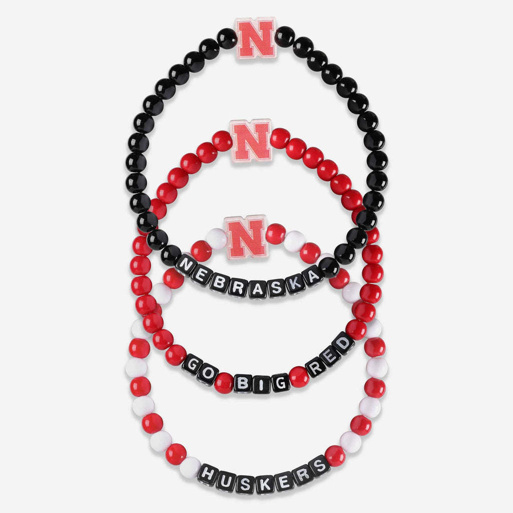 Nebraska Cornhuskers 3 Pack Beaded Friendship Bracelet FOCO