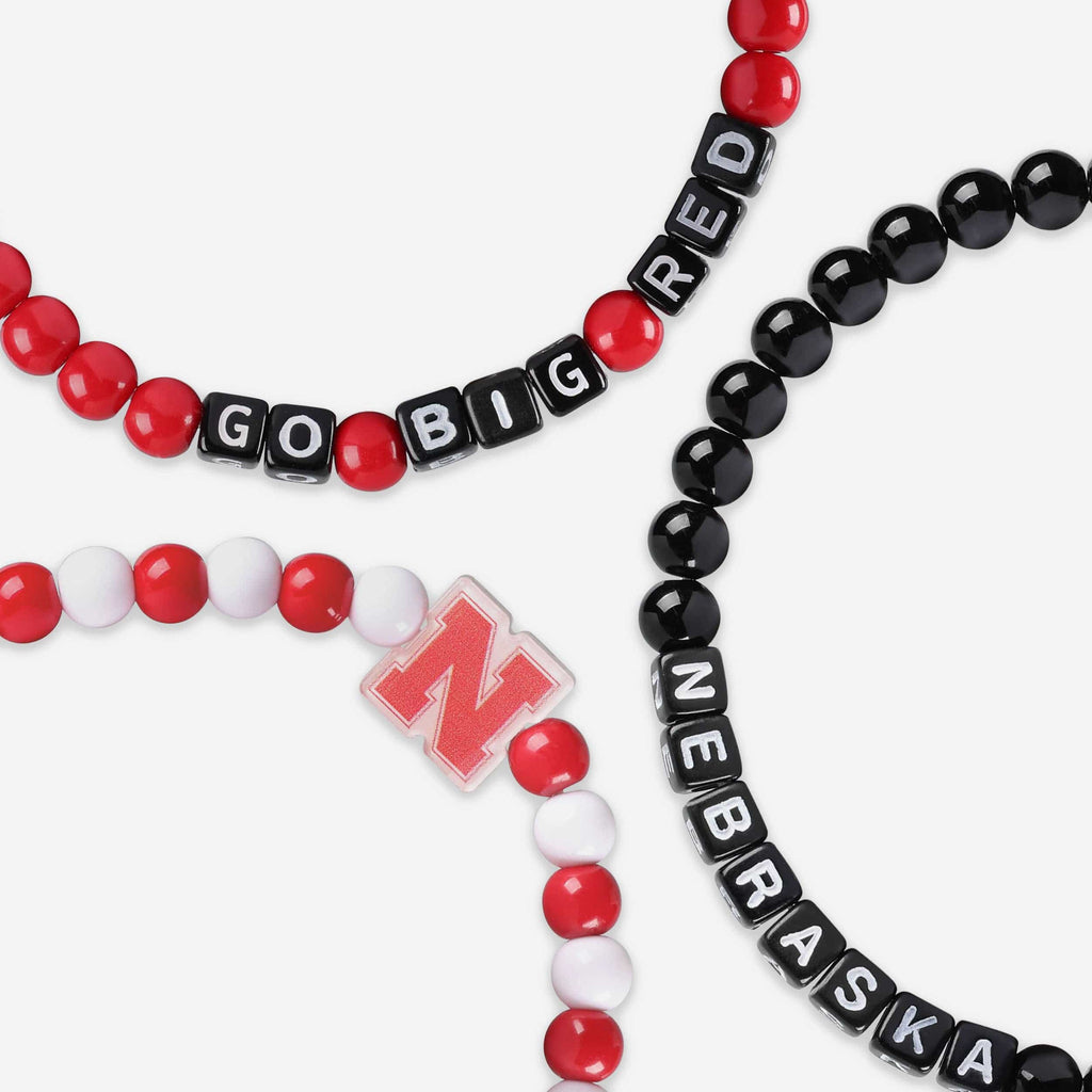 Nebraska Cornhuskers 3 Pack Beaded Friendship Bracelet FOCO