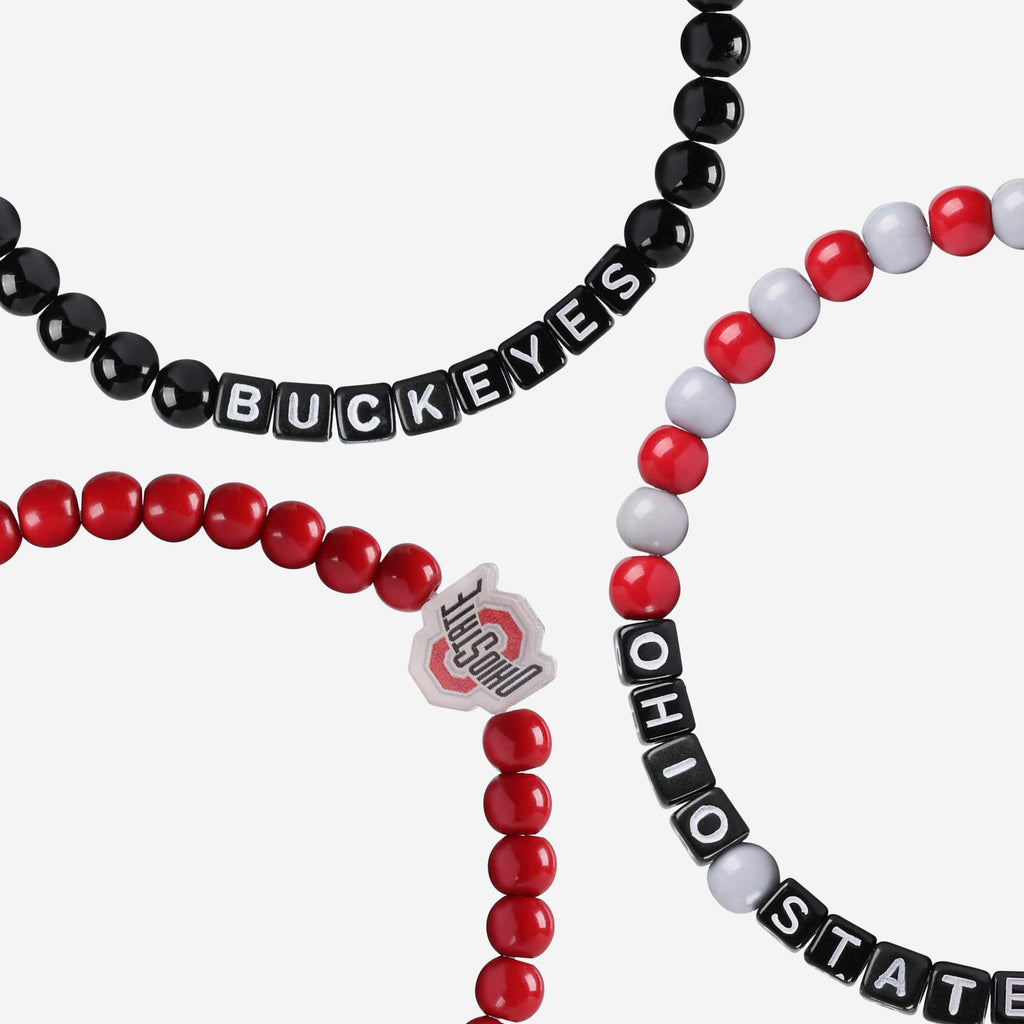 Ohio State Buckeyes 3 Pack Beaded Friendship Bracelet FOCO