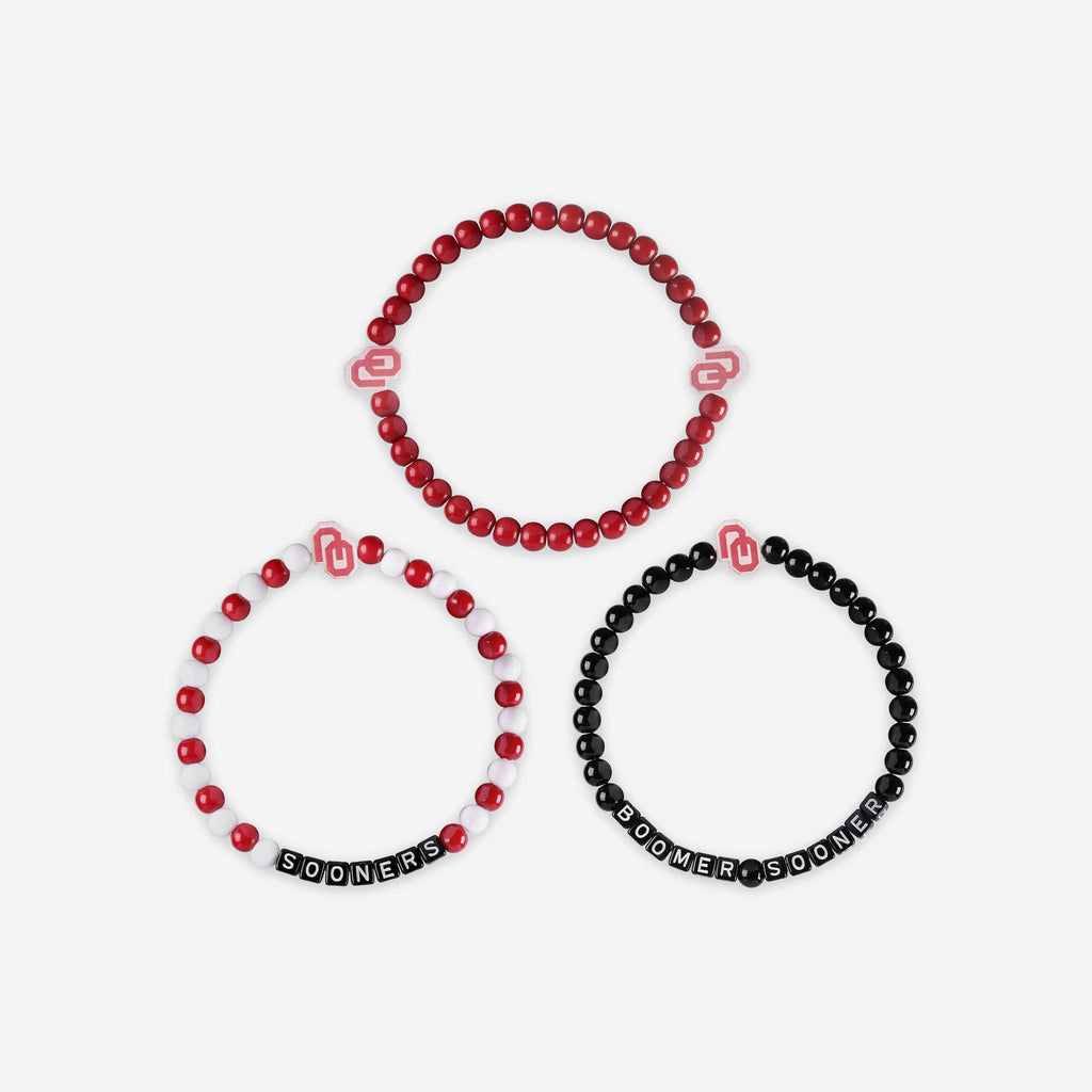 Oklahoma Sooners 3 Pack Beaded Friendship Bracelet FOCO