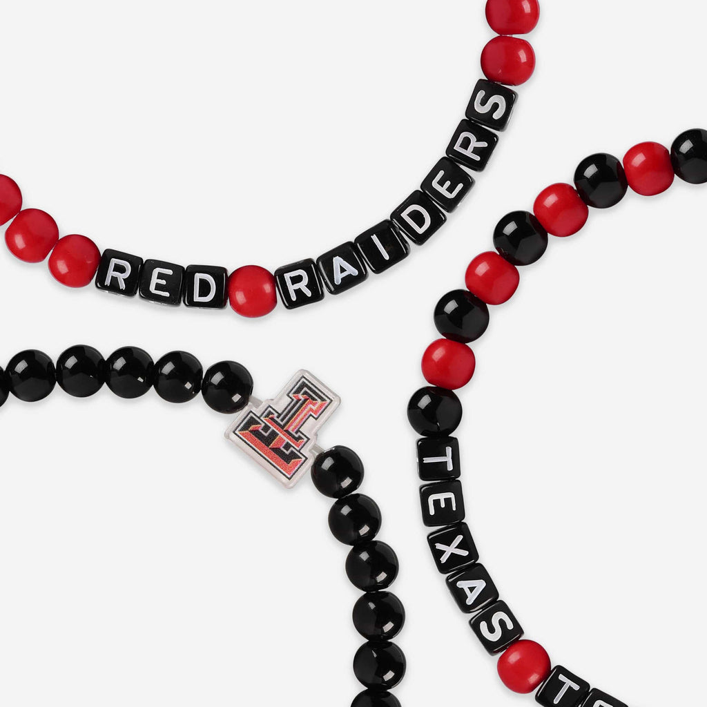 Texas Tech Red Raiders 3 Pack Beaded Friendship Bracelet FOCO