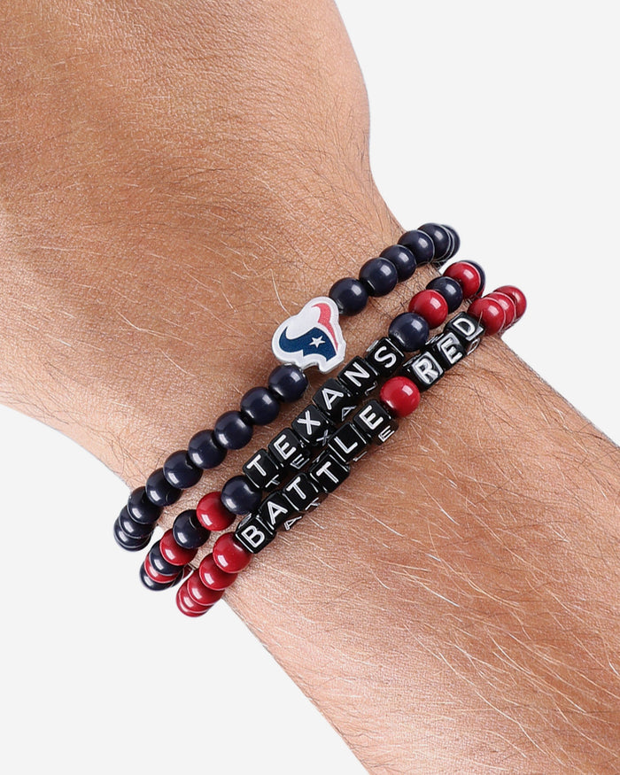 Houston Texans 3 Pack Beaded Friendship Bracelet FOCO