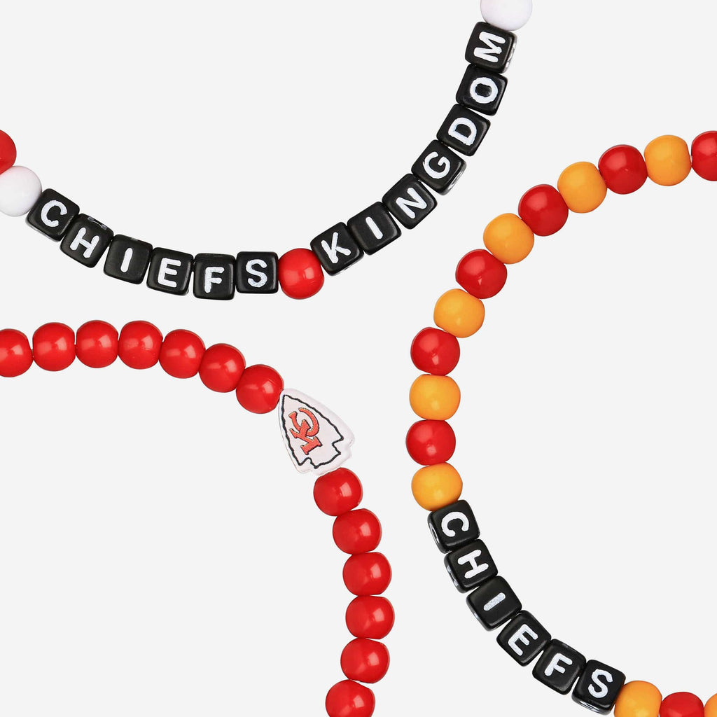 Kansas City Chiefs 3 Pack Beaded Friendship Bracelet FOCO