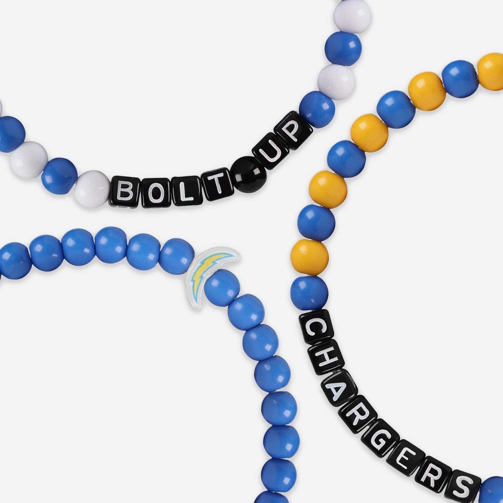 Los Angeles Chargers 3 Pack Beaded Friendship Bracelet FOCO