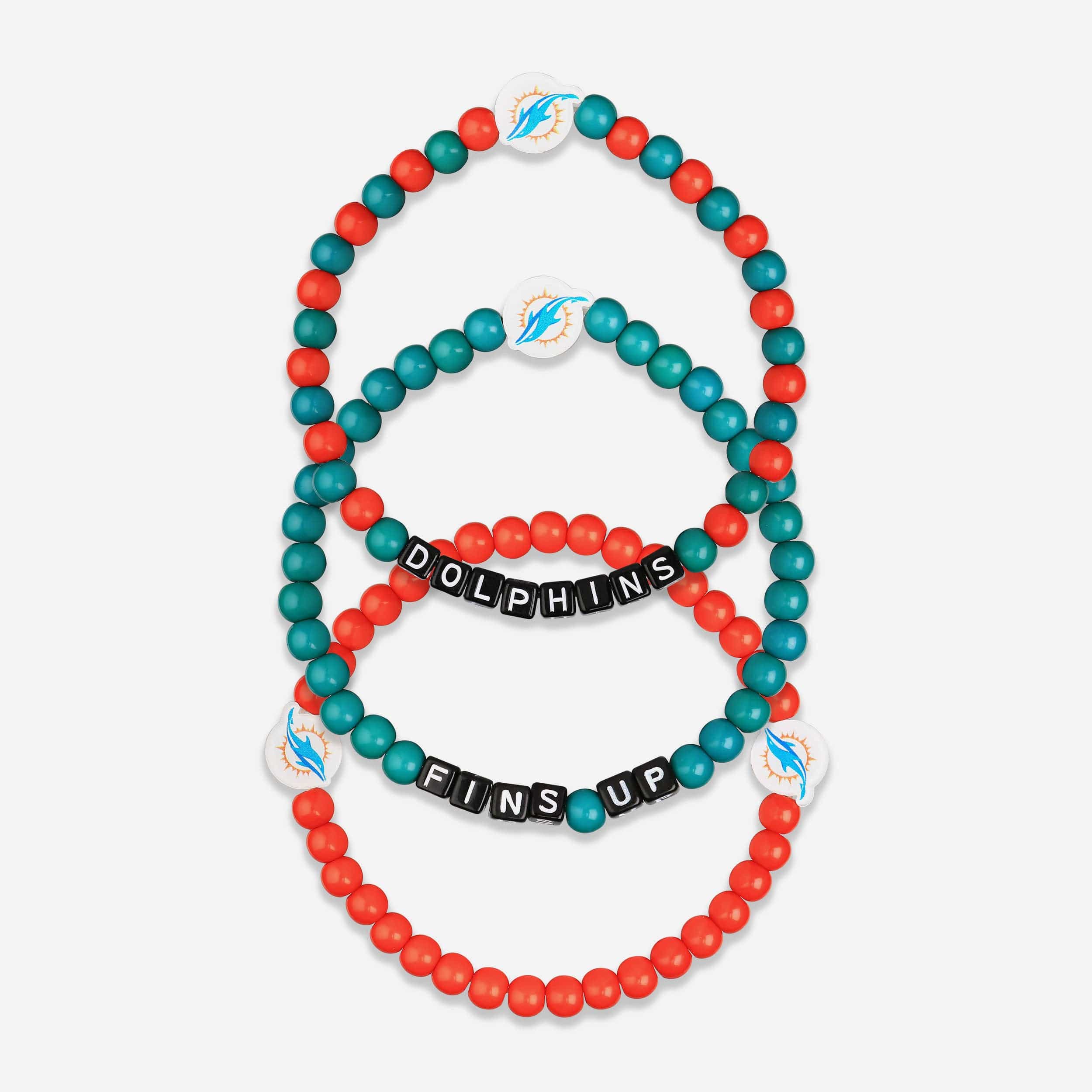 Miami Dolphins 3 Pack Beaded Friendship Bracelet FOCO