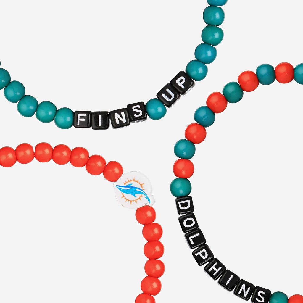 Miami Dolphins 3 Pack Beaded Friendship Bracelet FOCO