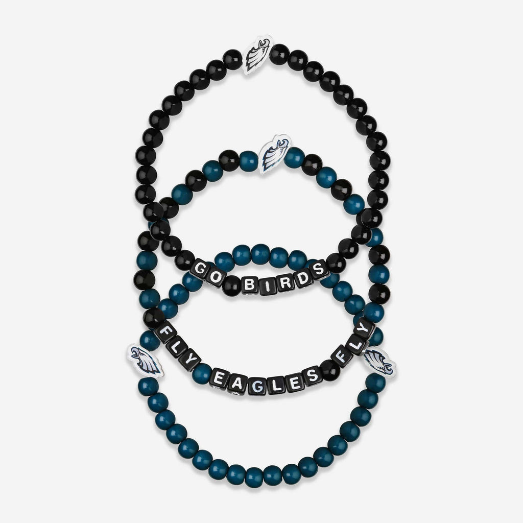 Philadelphia Eagles 3 Pack Beaded Friendship Bracelet FOCO