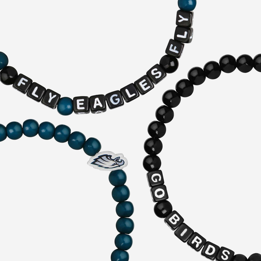 Philadelphia Eagles 3 Pack Beaded Friendship Bracelet FOCO