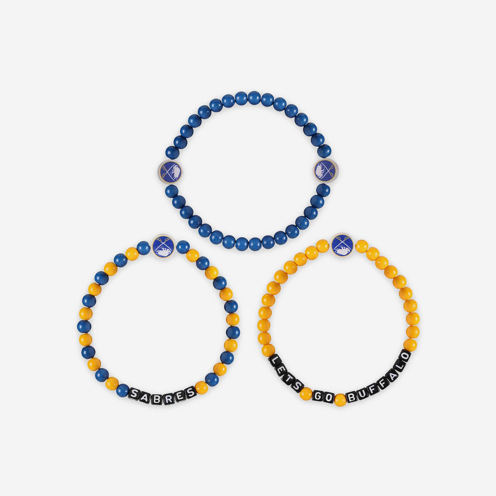 Buffalo Sabres 3 Pack Beaded Friendship Bracelet FOCO