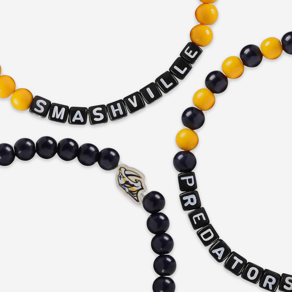Nashville Predators 3 Pack Beaded Friendship Bracelet FOCO
