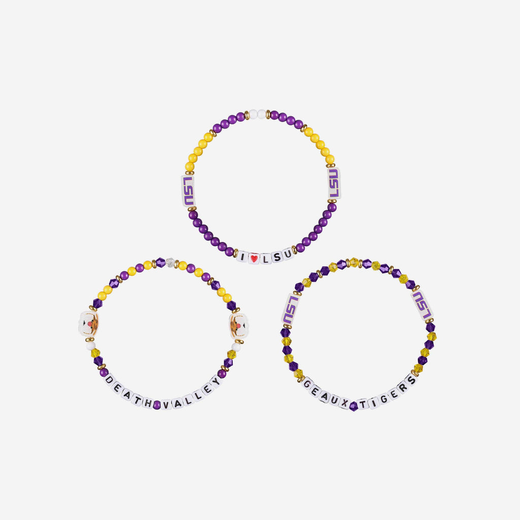 LSU Tigers 3 Pack Friendship Bracelet FOCO