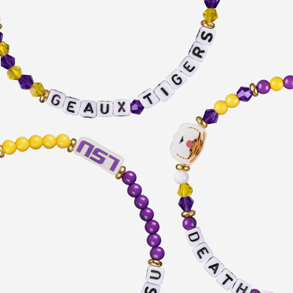 LSU Tigers 3 Pack Friendship Bracelet FOCO