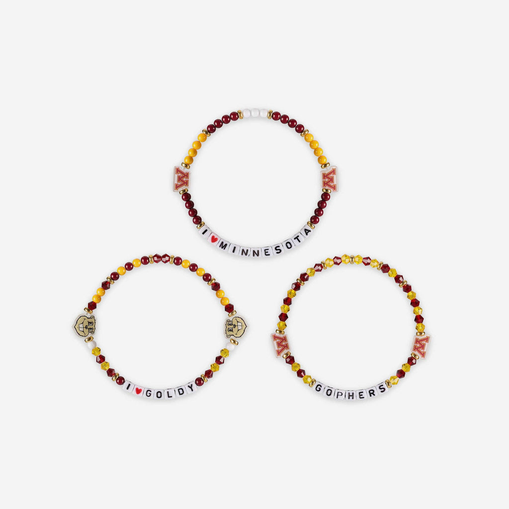 Minnesota Golden Gophers 3 Pack Friendship Bracelet FOCO