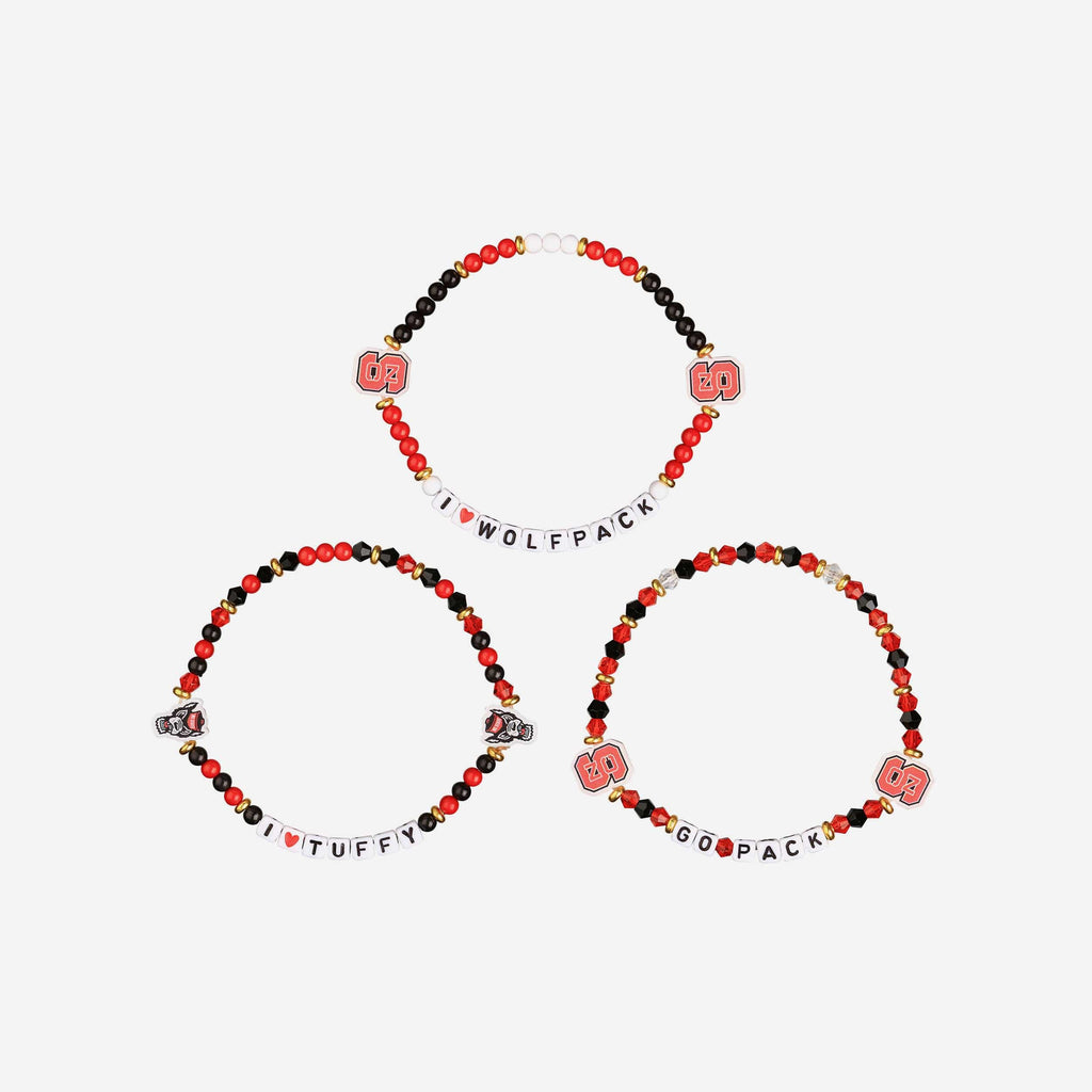 NC State Wolfpack 3 Pack Friendship Bracelet FOCO
